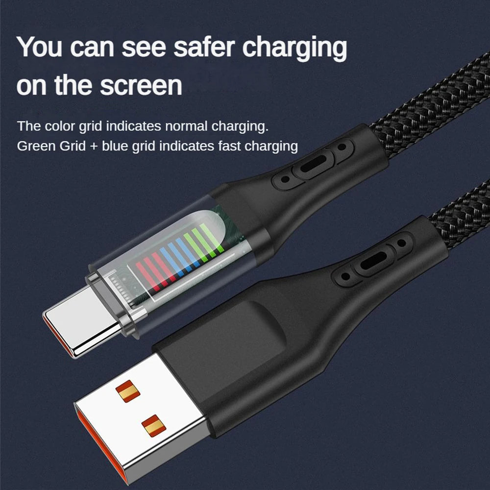 New 120W Auto Cut-off Fast Charging Nylon Cable USB to Type C Cable Fa – dinoinbox