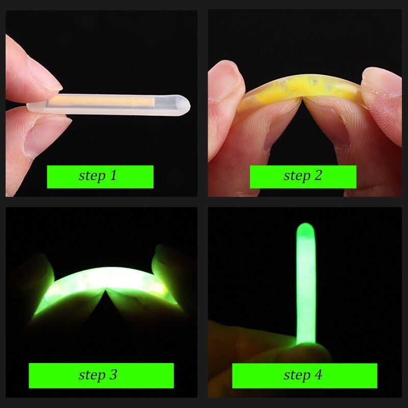 50PCS Fishing Float Fluorescent Lightstick Light Night Float Rod Light ...