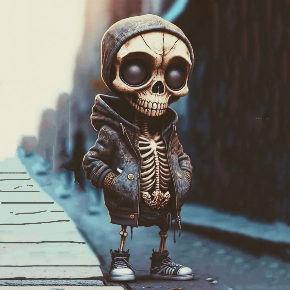 Cool Skeleton Figurines Resin Crafts Cute Statue Skeleton Memorial Col ...