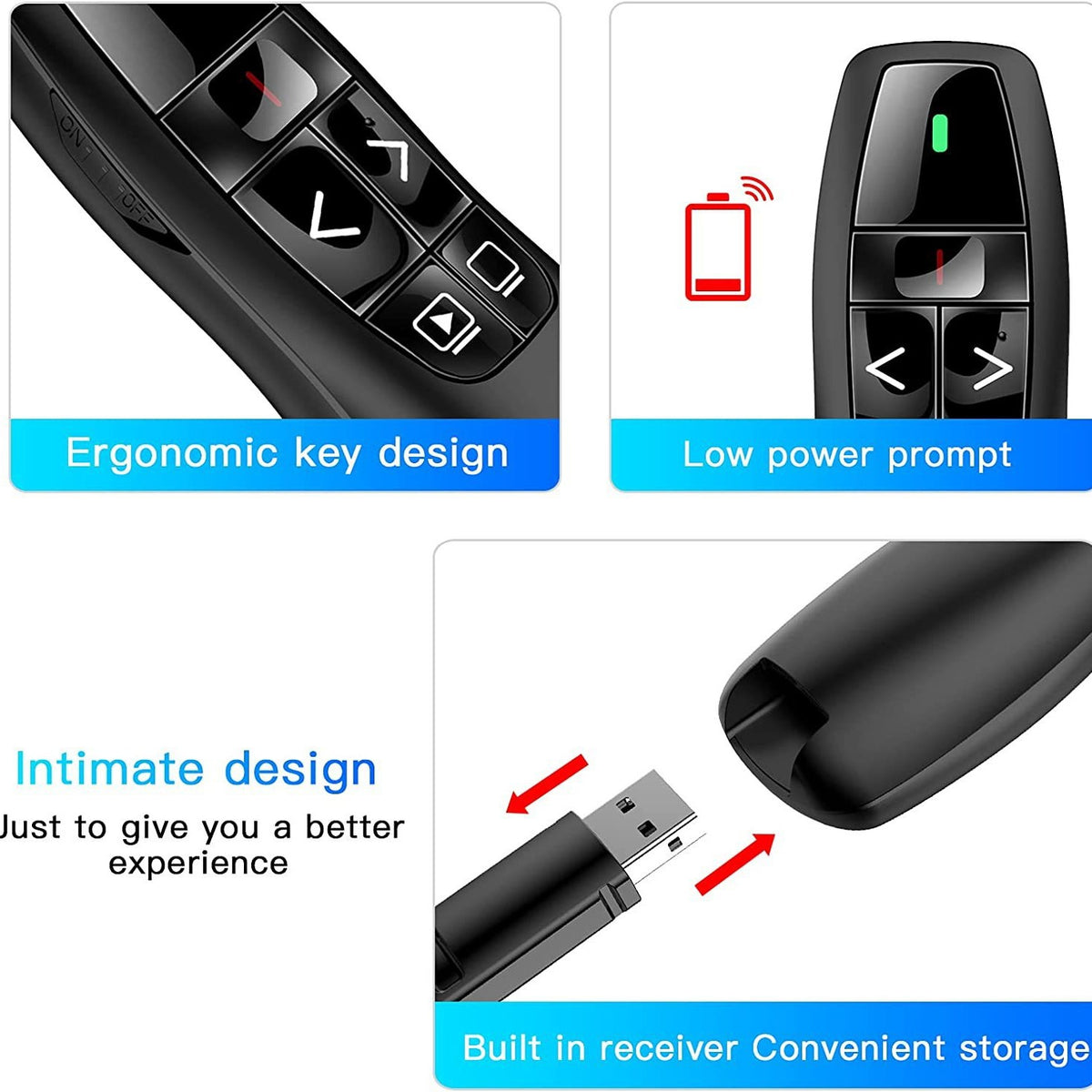 2.4GHz Wireless Powerpoint Pen Presentation Clicker USB Remote Control ...