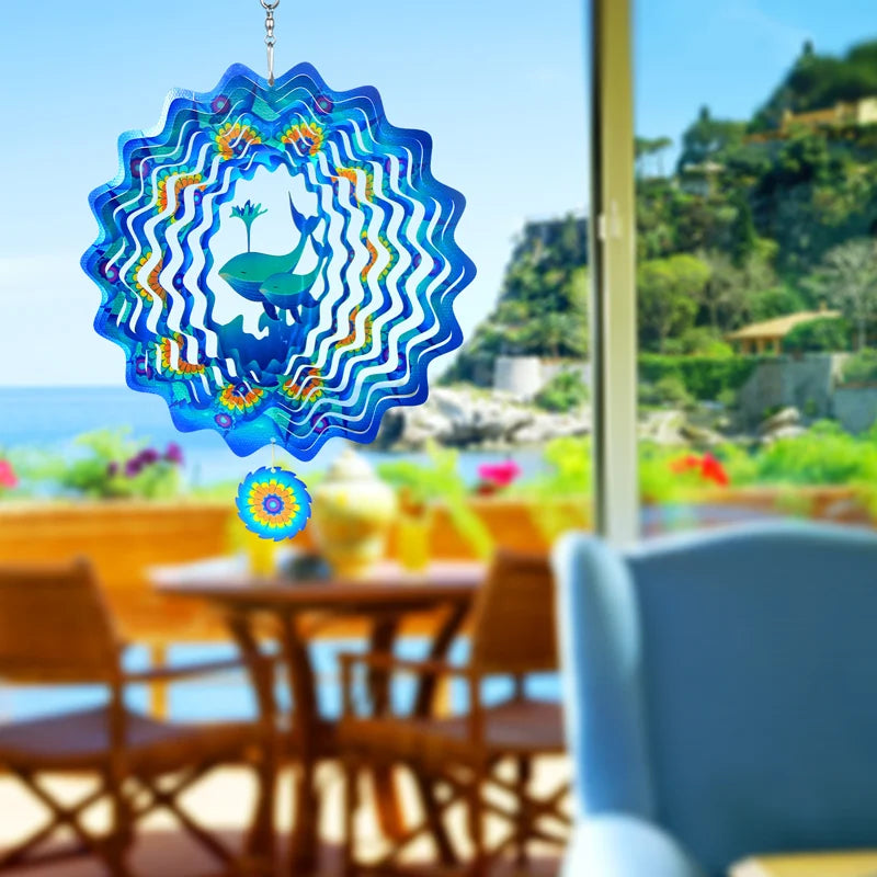 Laser-cutting Whale Unique Wind Spinner Stainless Steel Whale Hanging ...