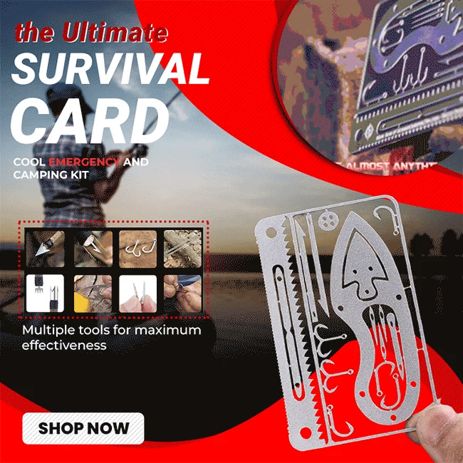 Outdoor Survival Emergency EDC Card Tool The Ultimate Survival Card ...