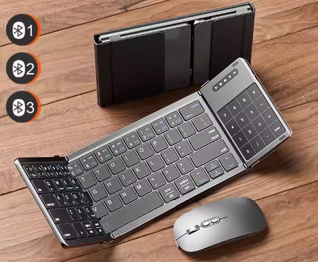 2024 Mini Foldable Wireless 3 Bluetooth Keyboard Rechargeable Folding ...