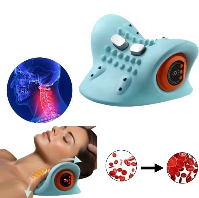 Wireless Electric Cervical Massager Neck Stretcher Pulse Traction Heat ...