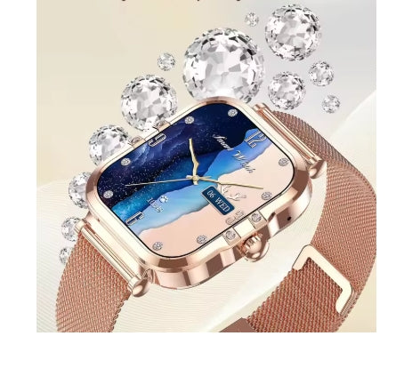 Luxury Diamond Smartwatch Health Monitoring NFC 1.75 inch HD AMOLED Sc ...