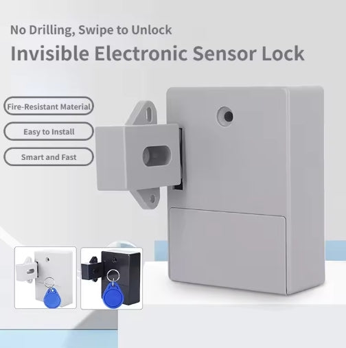 Invisible Cabinet Lock DIY Smart Drawer Lock With Slide Latch Lock Pro ...