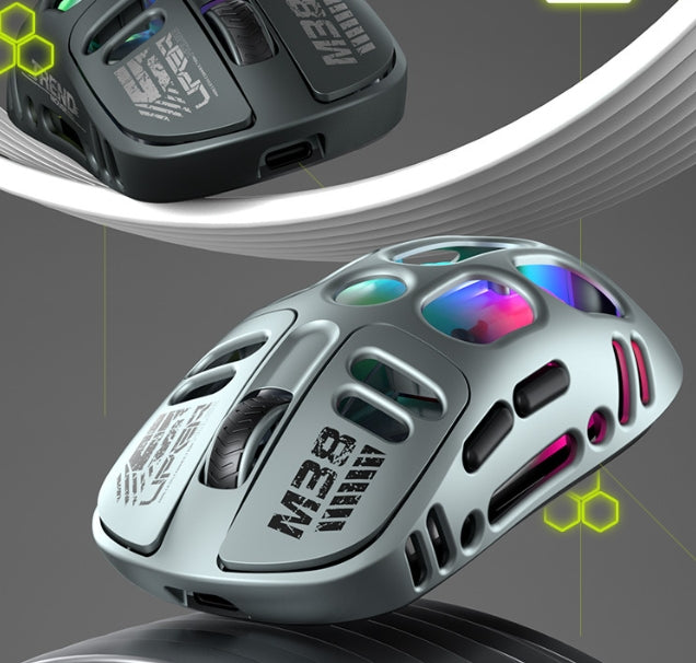 Creative RGB Light-emitting Mechanical Skeleton Mouse Bluetooth 2.4G w ...