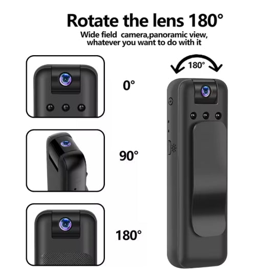 1080P Mini WIFI Infrared Night Vision Back Clip Body Camera Portable S ...