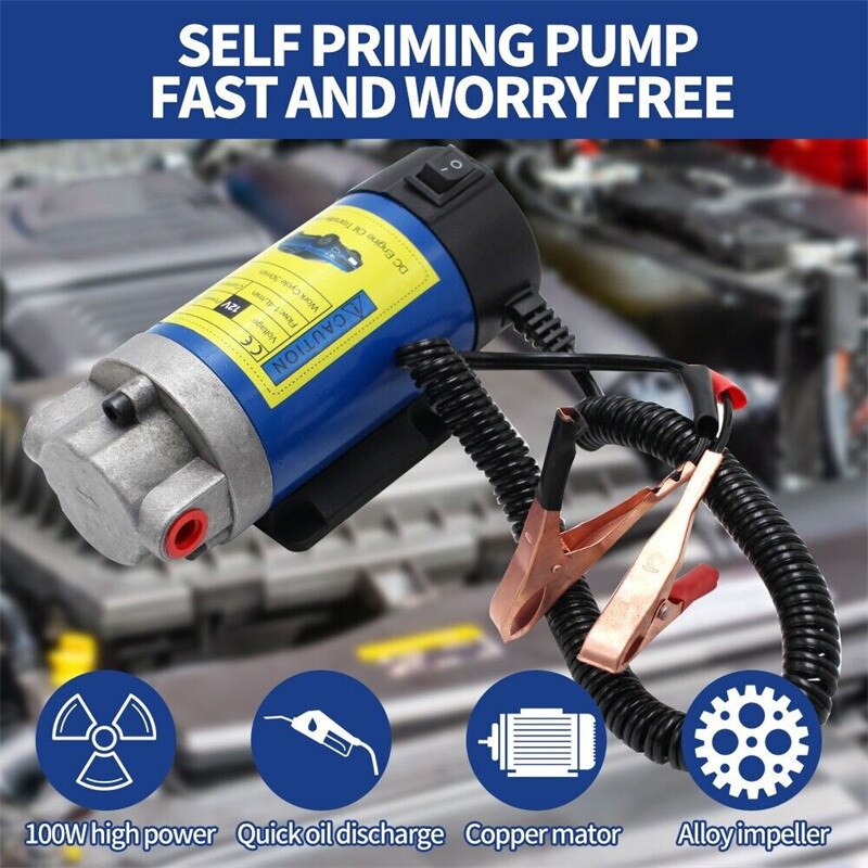 12V 100W Car Electric Oil Extractor Transfer Pump Mini Fuel Engine Oil ...