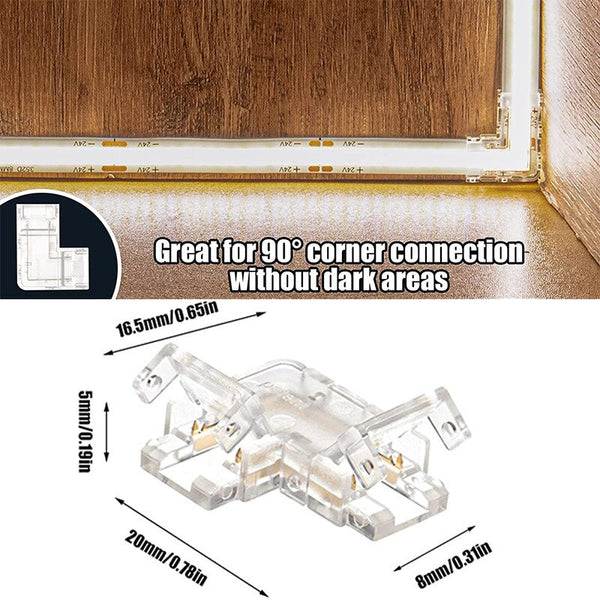 10PCs 2Pin LED Strip Connector L Shape COB Light Strip Joint for 10mm ...