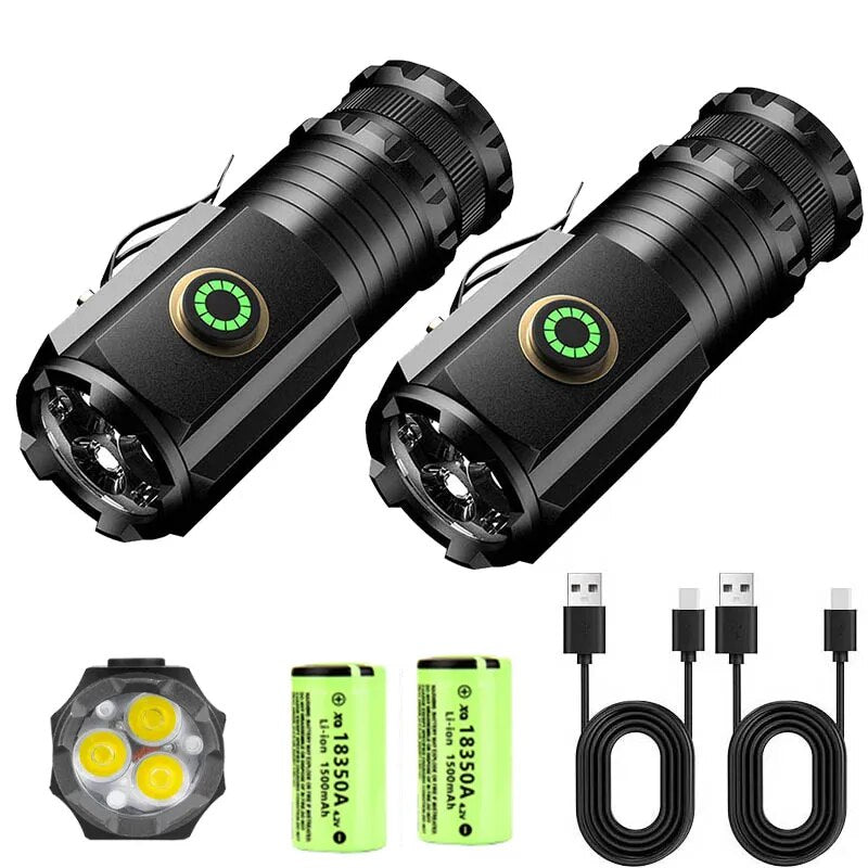 Mini 80000Lumen 3 Nuclear Anti-explosion Steelhead Flashlight Clip-on ...