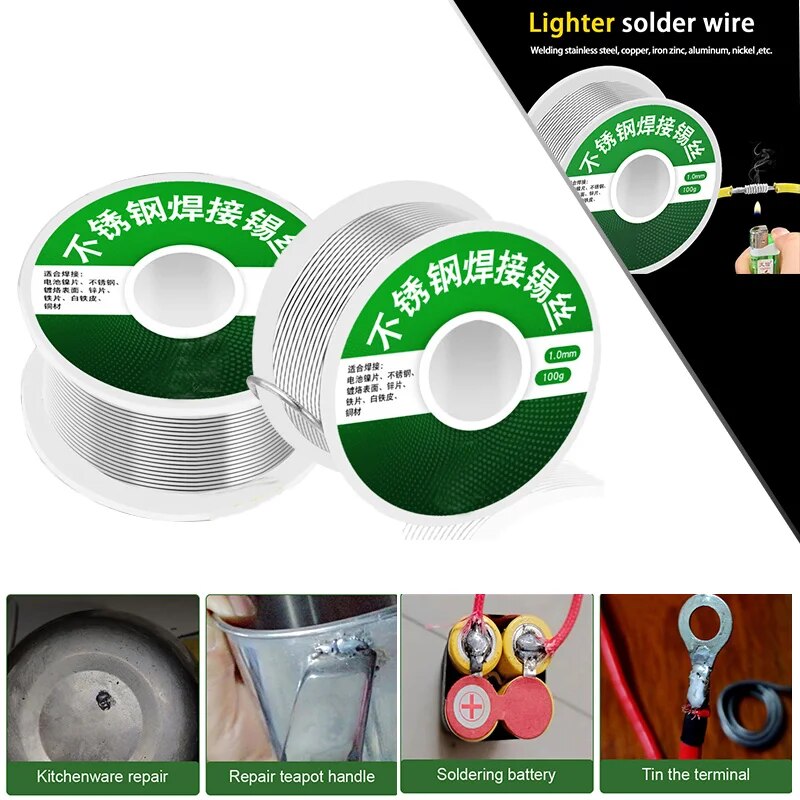 10 Rolls Lighter Welding Solder Wire Low Temperature Stainless Steel W ...