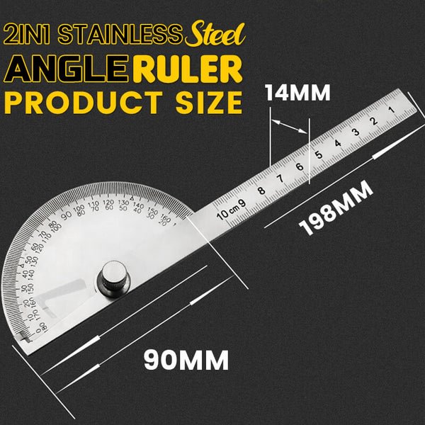 180 Degree Protractor Metal Angle Finder Goniometer Angle Ruler Stainl ...