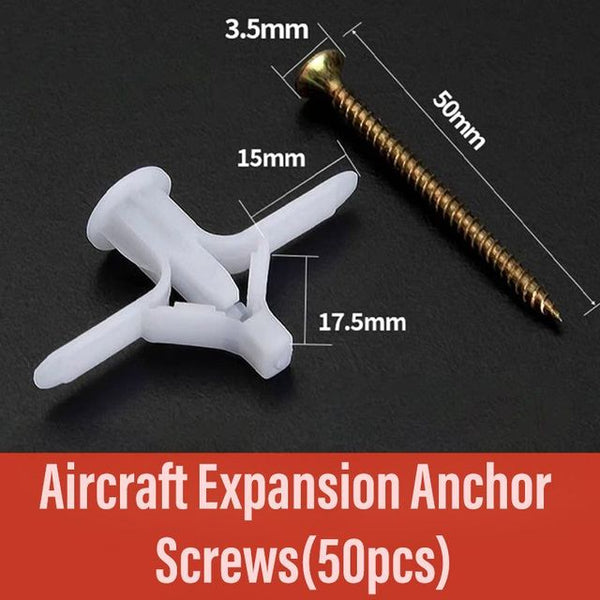 50Pcs Gypsum Board Expansion Tube with Screws Aircraft-Shaped Butterfl ...