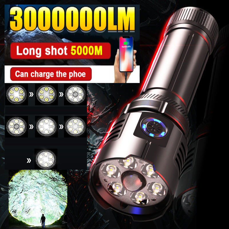 7 Nuclear 300,000Lumens Anti-explosion Powerful Alloy Flashlight With ...