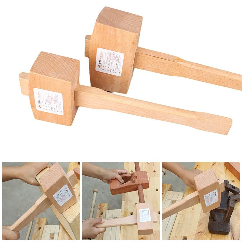 Professional Beech Wood Carpenter Wooden Hammer Wood Tapping Mallet So ...