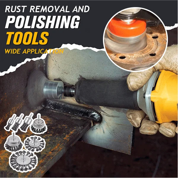 Rust Removal And Polishing Tools Steel Rotary Joint Knot Flat Wire Whe ...