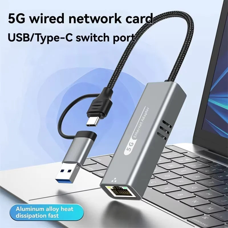 5Gbps USB/Type C to Ethernet Adapter RTL8157 Chipset 5000Mbps USB3.2 t ...