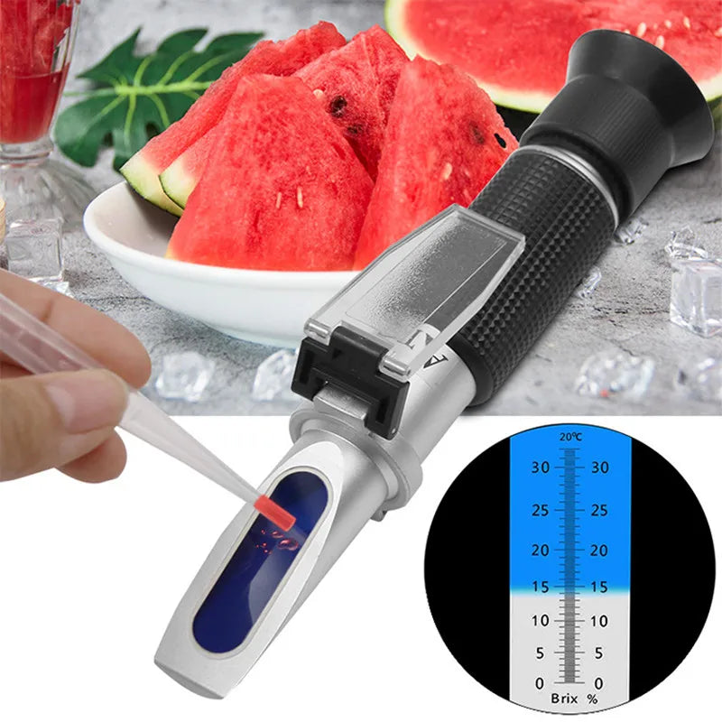 Handheld Sugar Refractometer Sugar Concentration Meter Densimeter 0-32 ...