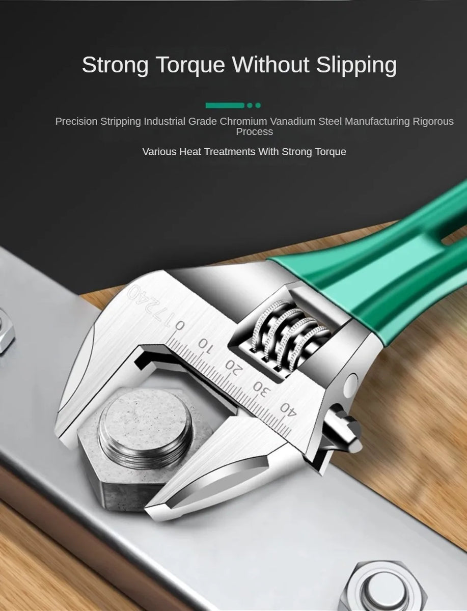 6/8 inch Short Handle Adjustable Wrench Adjustable Opening 2 in 1 Open ...