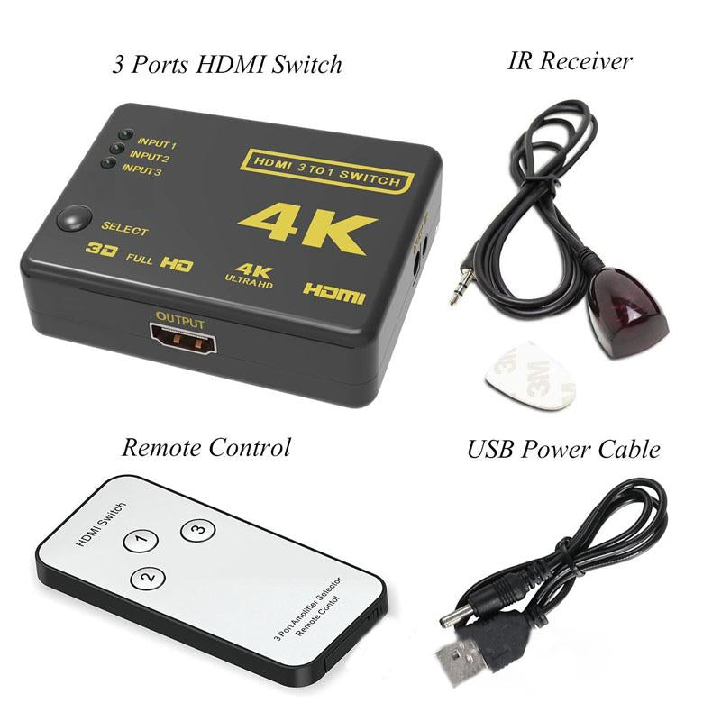 HDMI Switch 3 Into 1 Out High-Performance HDMI Switch Multiple Inputs ...