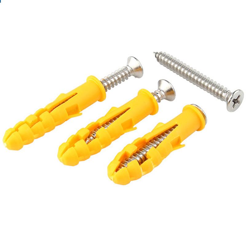 100 PCS Plastic Expansion Tube Pipe Self Tapping Wall Anchors Drillin ...