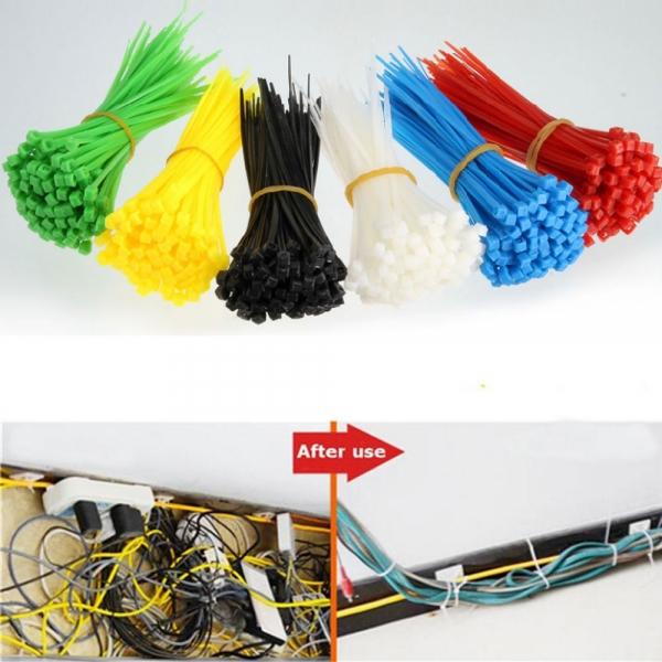 100pcs 2.5 x 100mm Nylon Plastic Cable Self-Locking Cable Ties - Blue ...