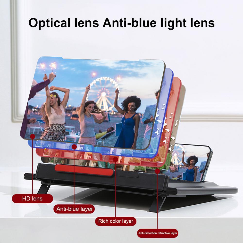 12 Inch 3D Mobile Phone Screen Projection Amplifier Smartphone Deskto ...
