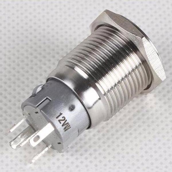 12V 16mm Angel Eye Metal Illuminated LED Push Button Switch Car Dash O ...
