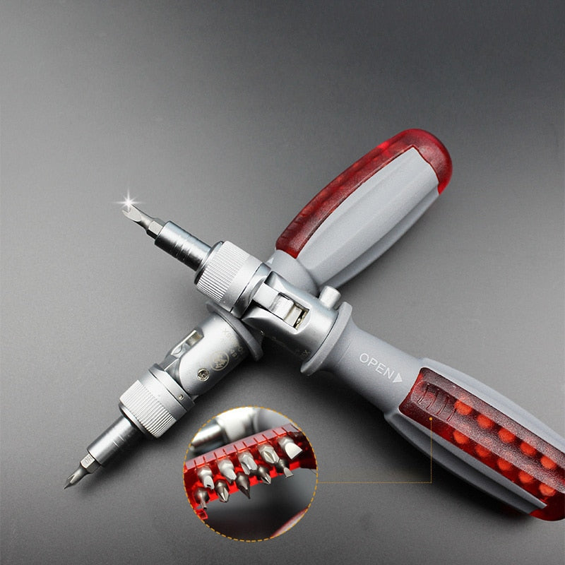 Multi-purpose Rotational Ratchet Screwdriver Multi-angle conversion Bu ...
