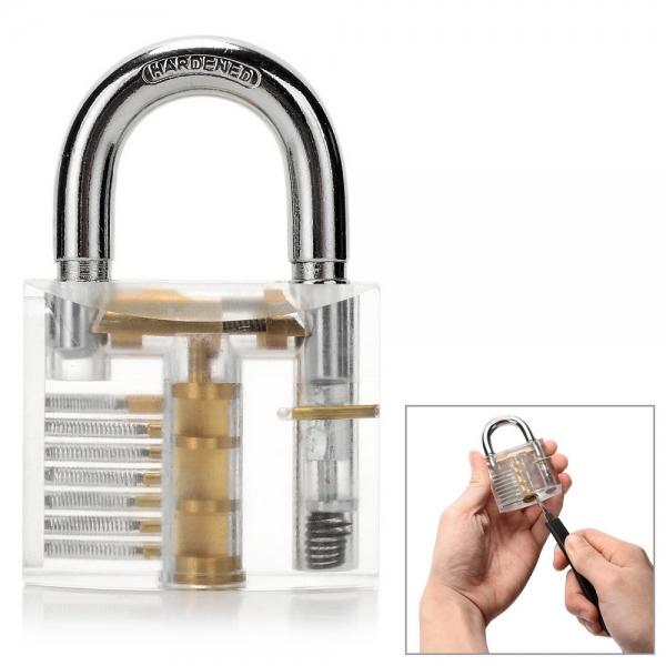 19-in-1 Practice Padlock Set with Locking Picking Tools Transparent ...