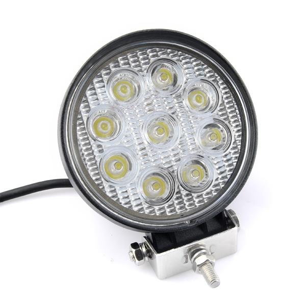 27W 9-LED Spot Beam Round Car Work Light Spotlight Black – usadino