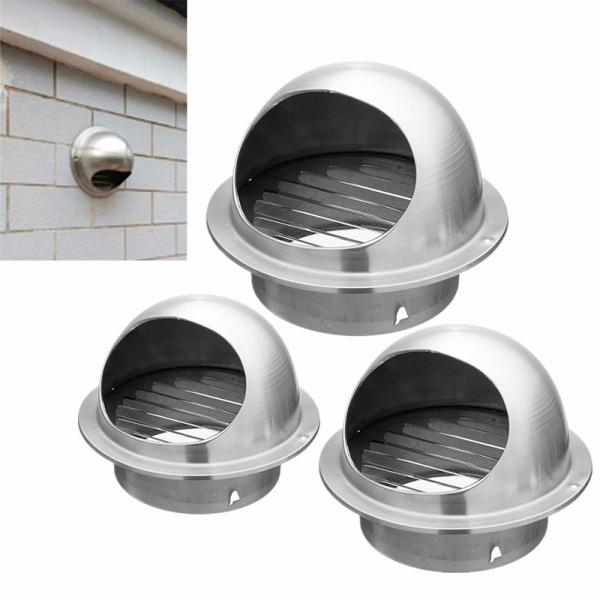 304 Stainless Steel Round Bull Nosed External Extractor Wall Vent Outl ...