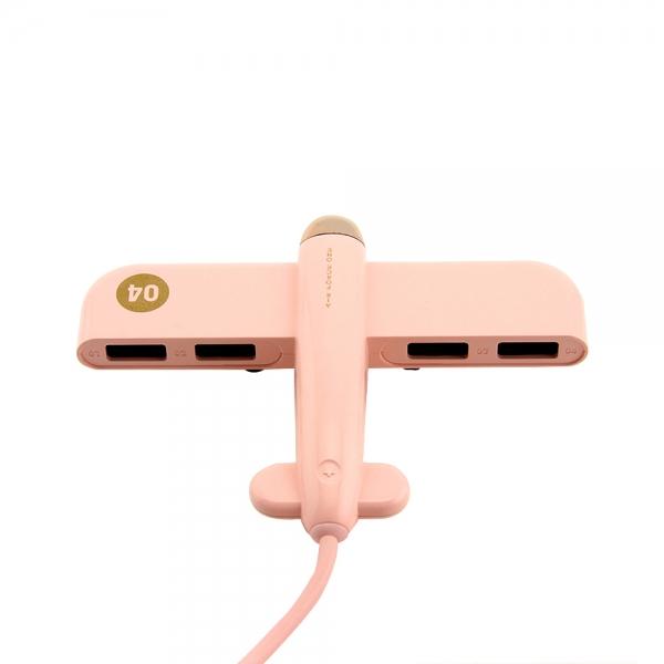 4 Ports USB 2.0 Hub Airplane Shaped USB Data Transfer Splitter Extende ...