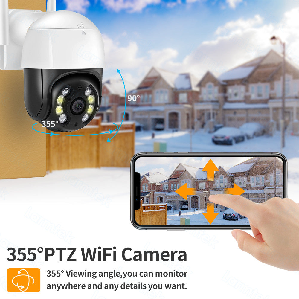 4K 8MP PTZ Camera WiFi Outdoor Wireless IP Camera 4X Zoom 5MP HD CCTV ...