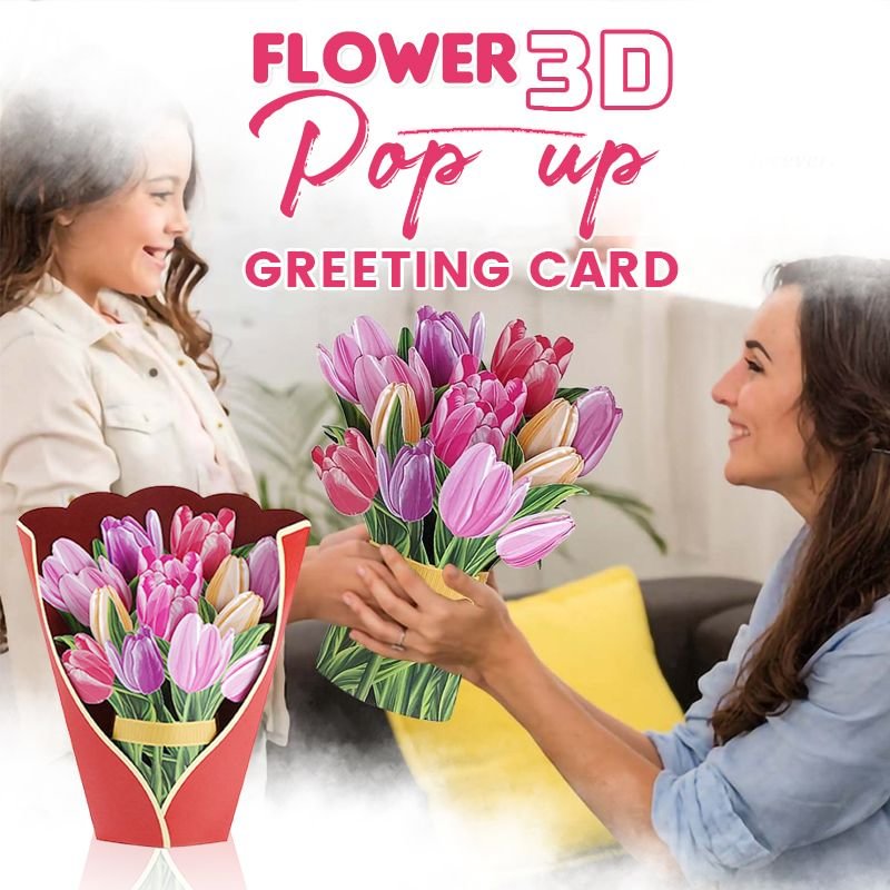 Pop-up Flower Bouquet Greeting 3D Paper flowers Cards Best Gift 7 Styl ...