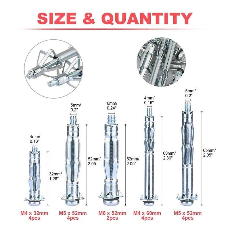 5PCS Heavy Duty Molly Bolt Heavy Expansion Bolt Set Zinc Wall Anchor ...
