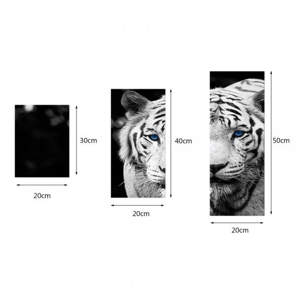 5pcs Splicing Mosaic Paintings of Living Room Spray Oil Painting Tiger ...