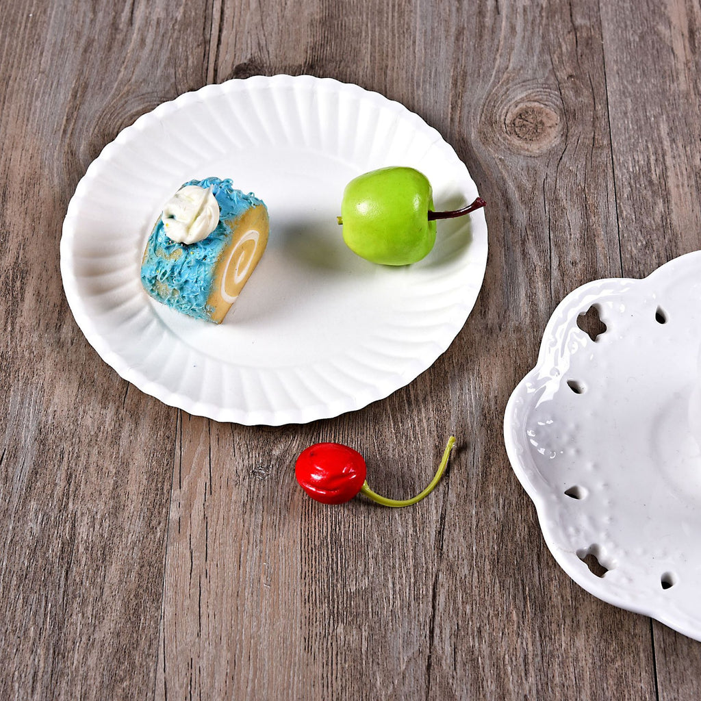 6 inch Disposable Cake Paper Plate White Paper Tray Party Environment ...