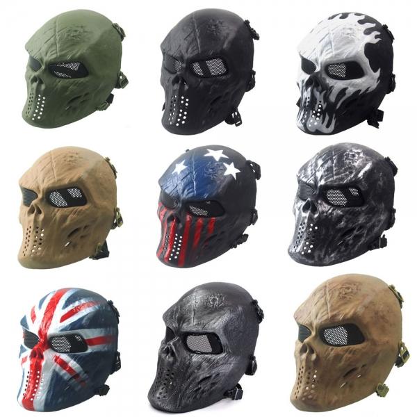 Airsoft Paintball Full Face Skull Skeleton CS Mask Tactical Military H ...