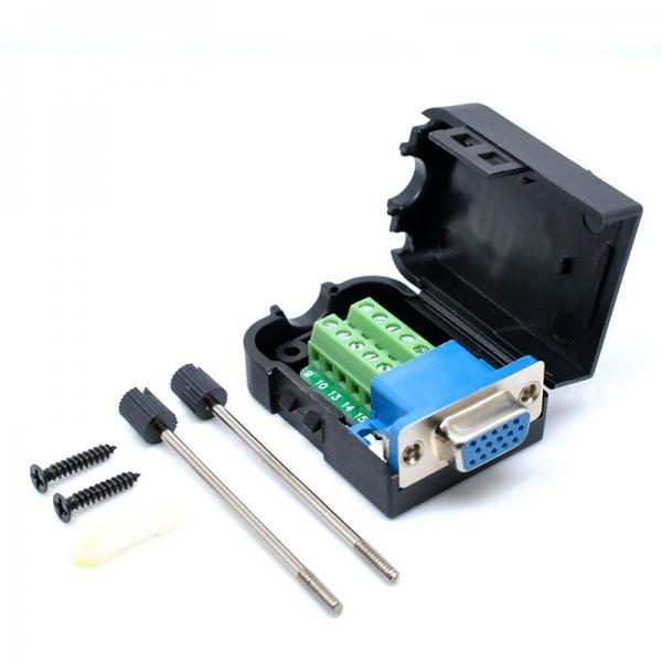 DB15 3+9 D-SUB VGA Female 3Row 15Pin Connector Adaptor Screw Terminal ...