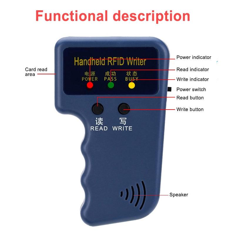 Handheld ID Card 125KHz EM4100 RFID Copier Writer Duplicator Program ...