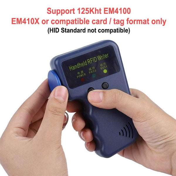 Handheld ID Card 125KHz EM4100 RFID Copier Writer Duplicator Program ...