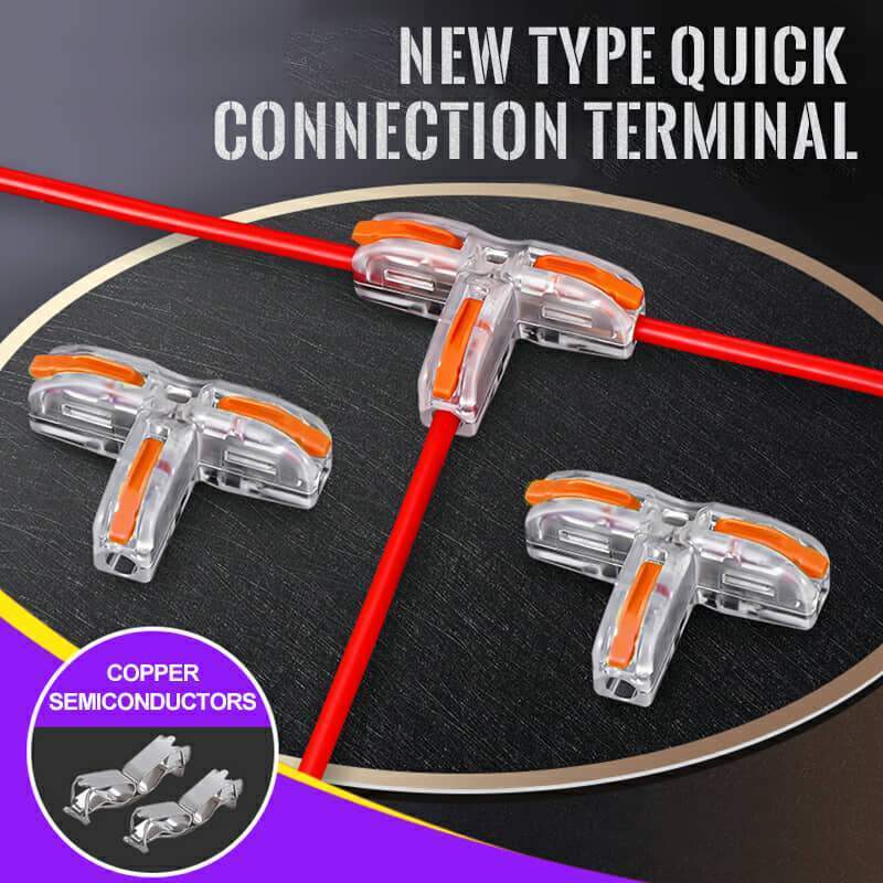20PCS Quick Connection Terminal With Fixed Bracket T Type Home Push In ...
