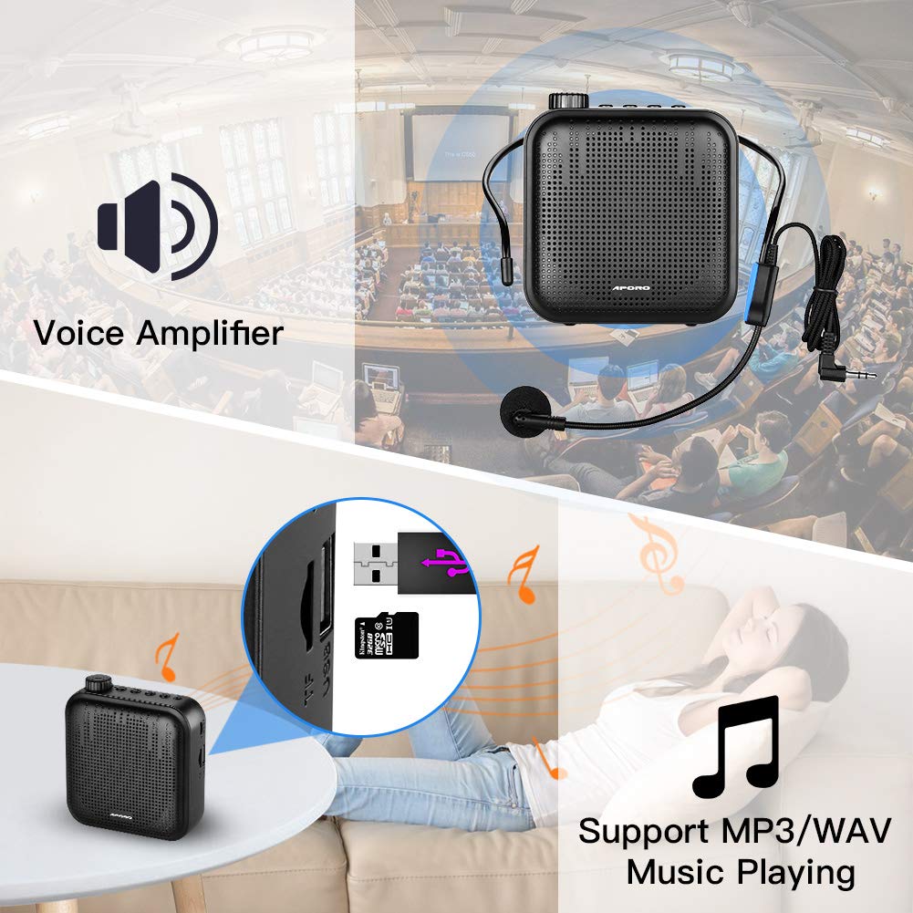 Portable Voice Amplifier Megaphone Mini Audio Speaker With Microphone ...