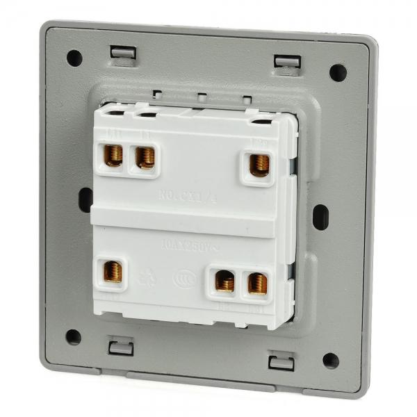 Leather Lines Panel Stainless Steel Two-Gang Wall Switch - Silver – usadino