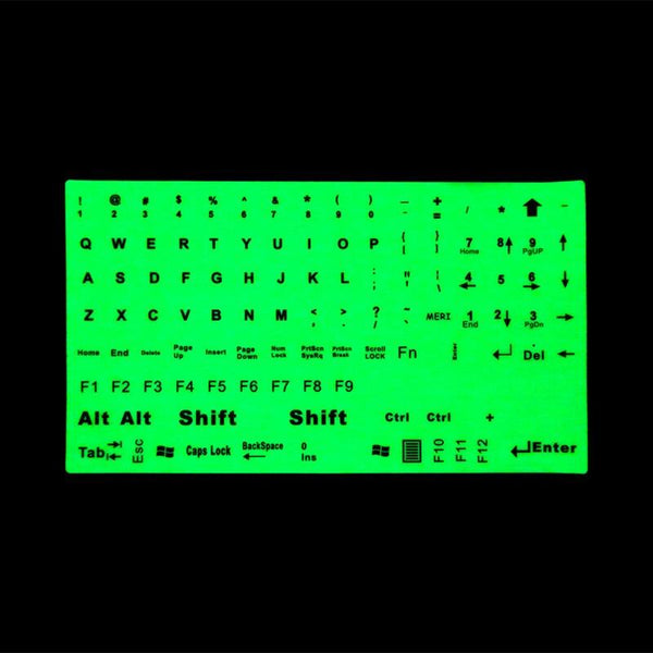 Luminous English Full Keyboard Sticker Film Glow in the Dark Capital ...