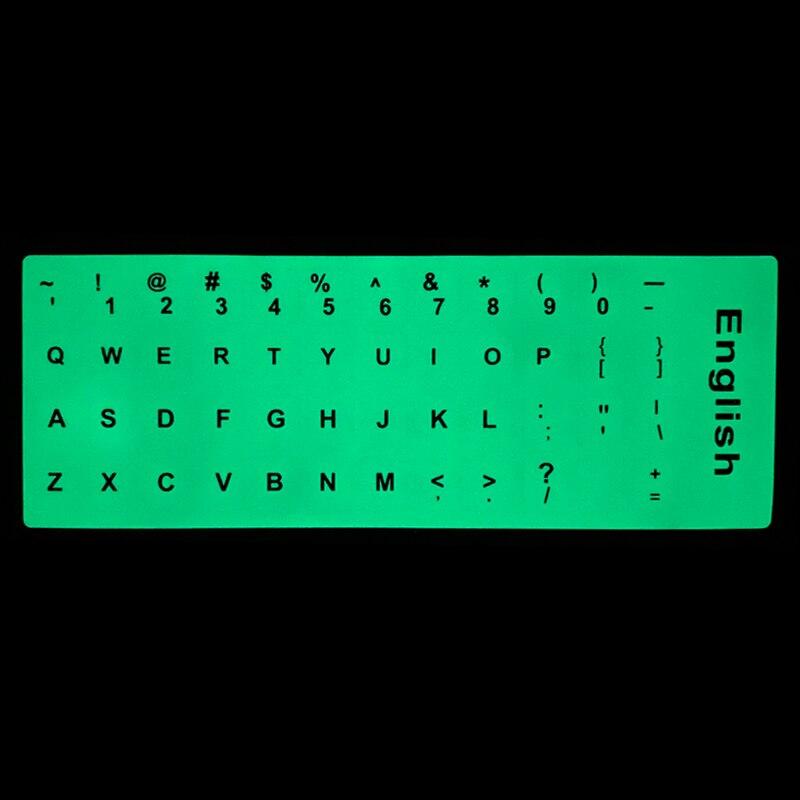 Luminous English Full Keyboard Sticker Film Glow in the Dark Capital – usadino