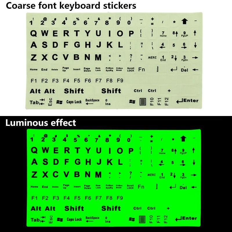 Luminous English Full Keyboard Sticker Film Glow in the Dark Capital ...