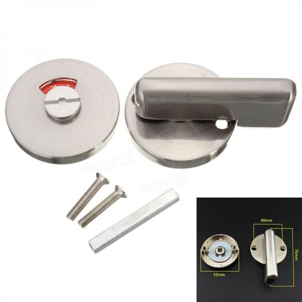 Stainless Steel Bathroom Toilet Door Indicator Turn Release Lock Latch ...